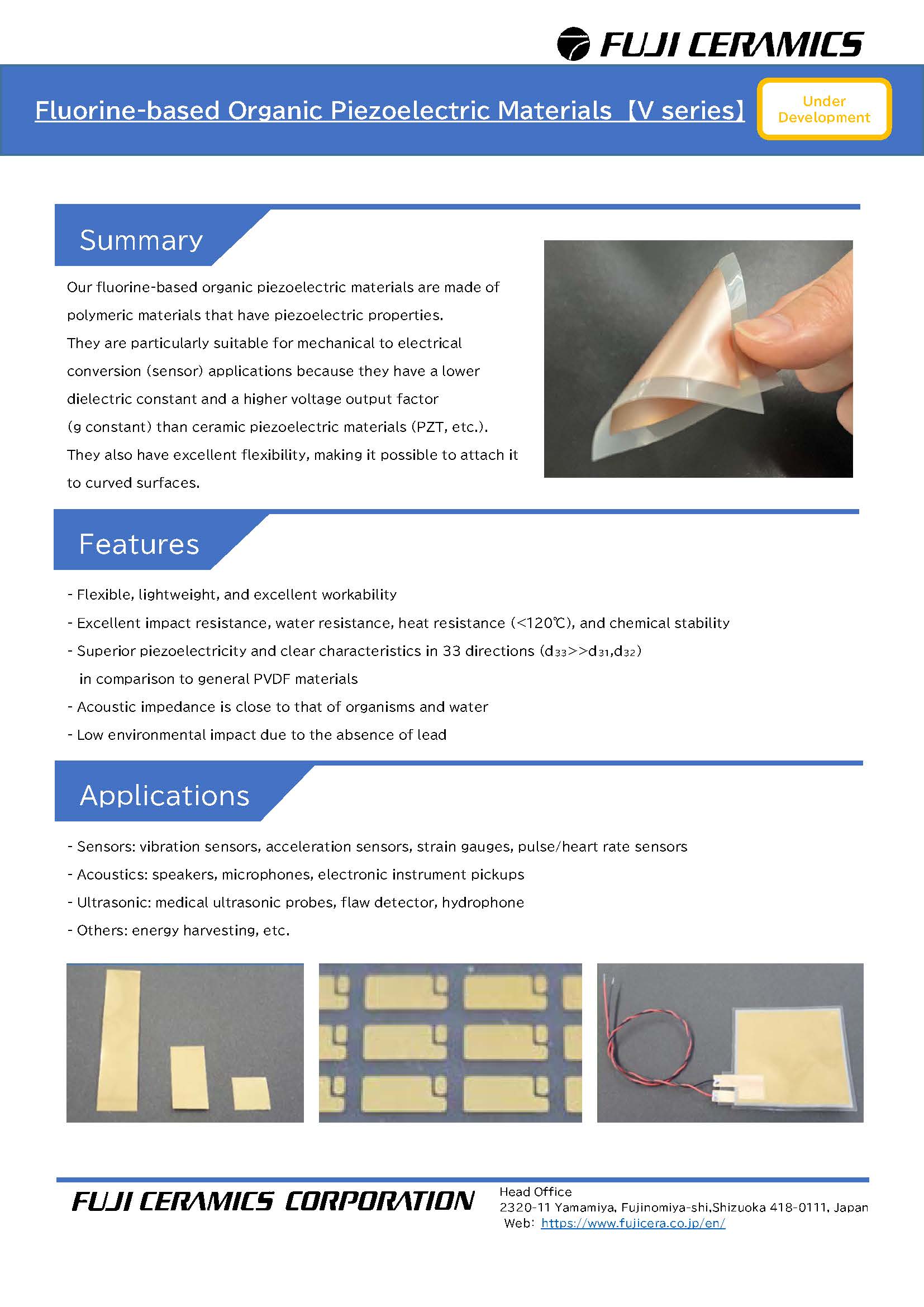[New Material] Introduction of Piezo film(Fluorine-based Organic ...